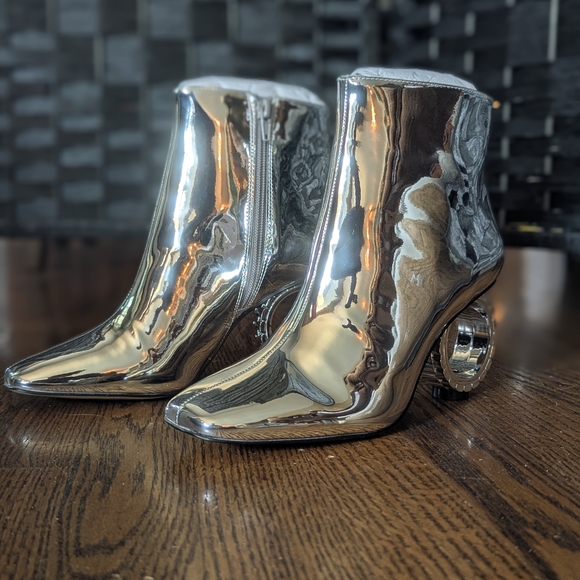 Katy Perry Collections | Shoes | Katy Perry Silver Ankle Boots Mirror ...